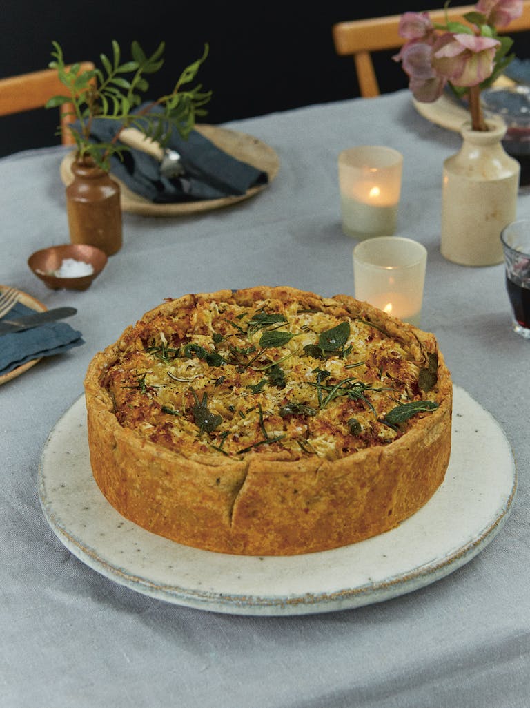Celebratory celeriac + sweet garlic pie – Recipes – Anna Jones